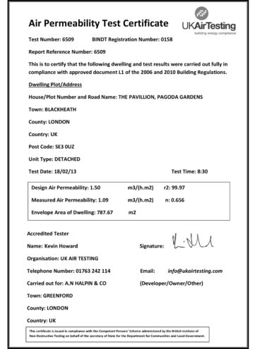 The Pavilion Airtightness - E2 Architecture